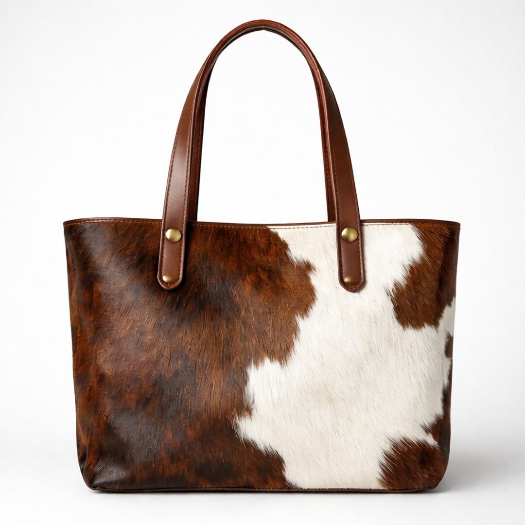 Cowhide Tote Bag Genuine Hair on Hide Leather Handbag Leather Tote ...