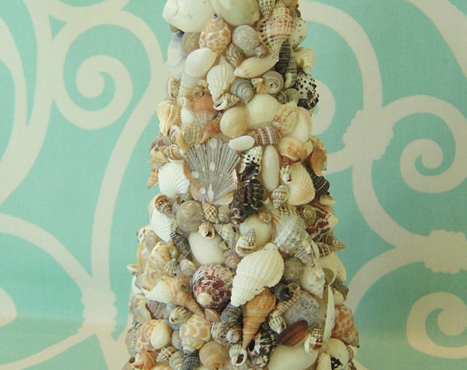 Tall Coastal Shell Christmas Tree / SHELLS / Table Top - Shelf ...
