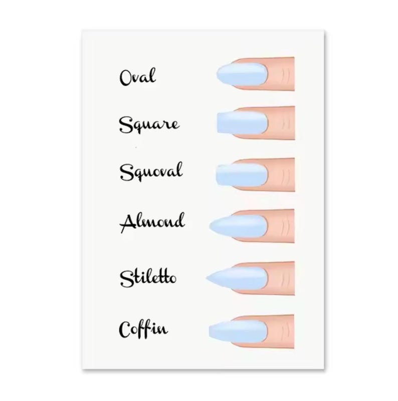 Black and Silver Press on Nails | Coffin Short Length, 24 Piece Set - Etsy
