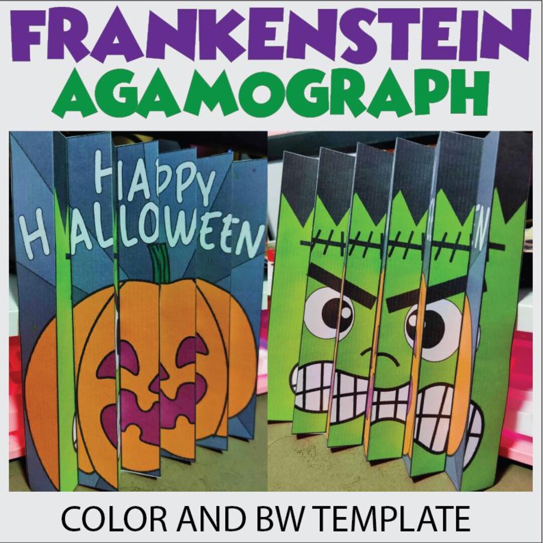 Halloween Agamograph Craft: Frankenstein & Jack O'lantern 2D Art (PDF ...
