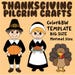 Thanksgiving Pilgrim Crafts | Turkey Paper Craft | Color & BW Templates ...