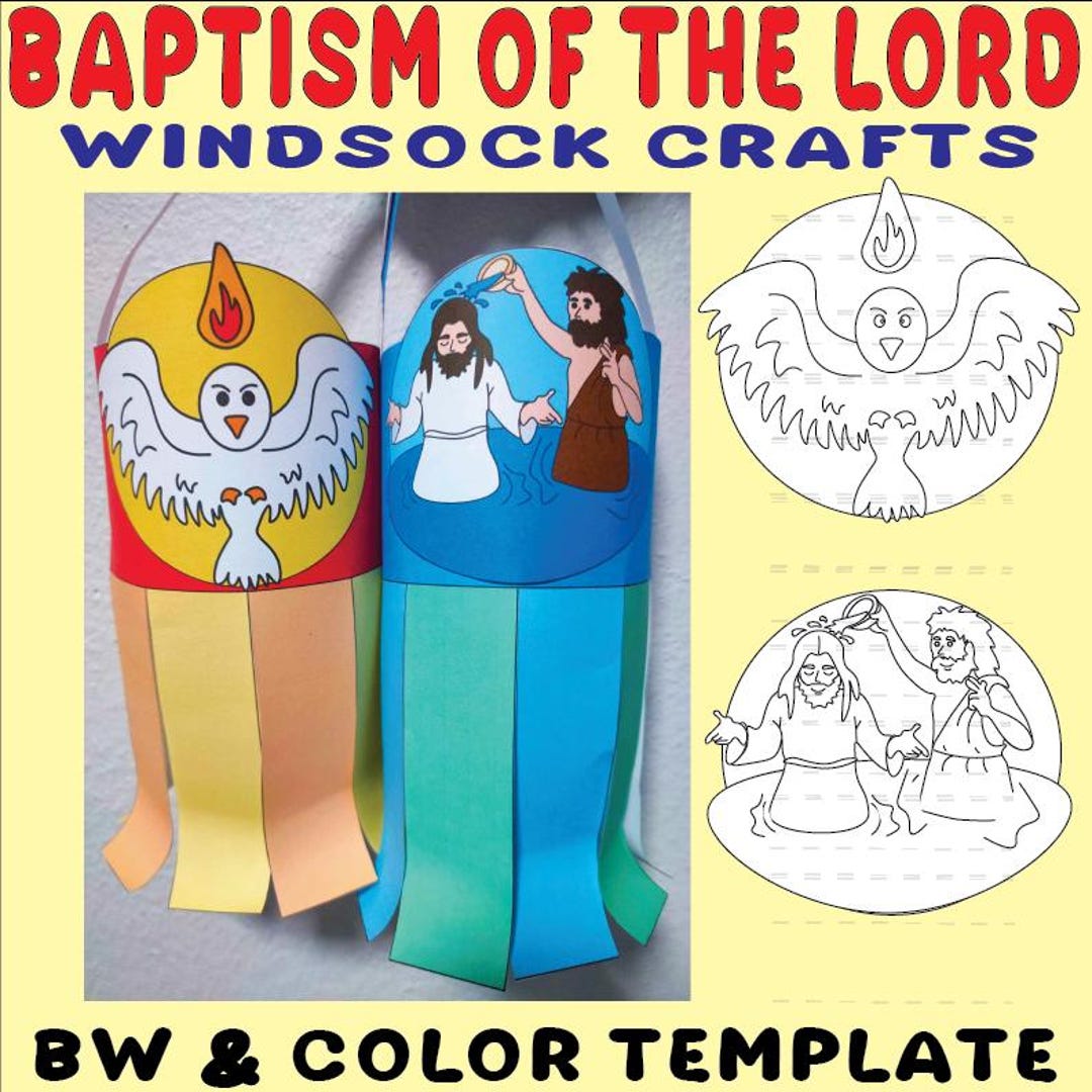 Baptism of the Lord Windsock Craft | Kids Christian Bible Activity (BW ...