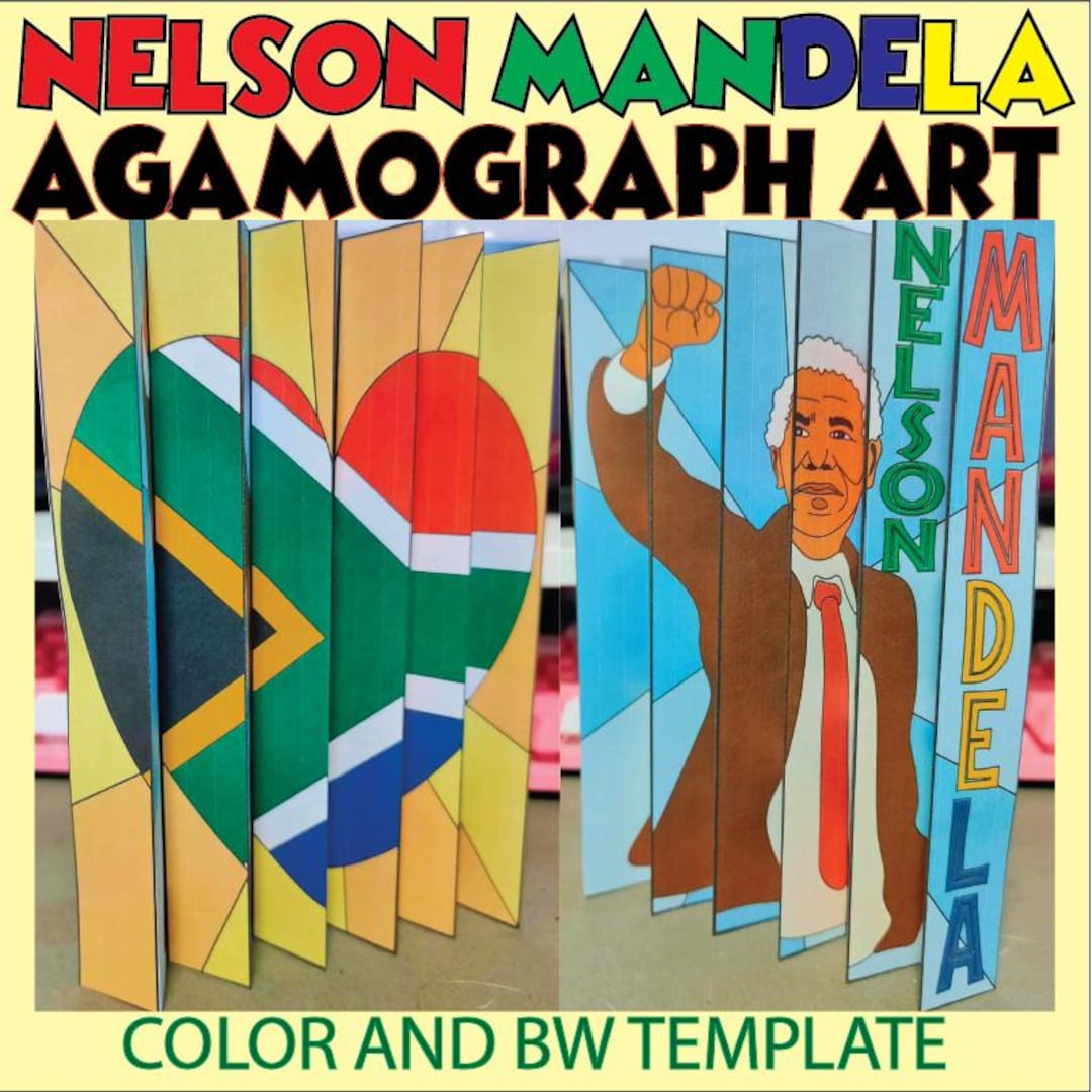 Nelson Mandela Agamograph Art | Black History Month Craft (digital ...