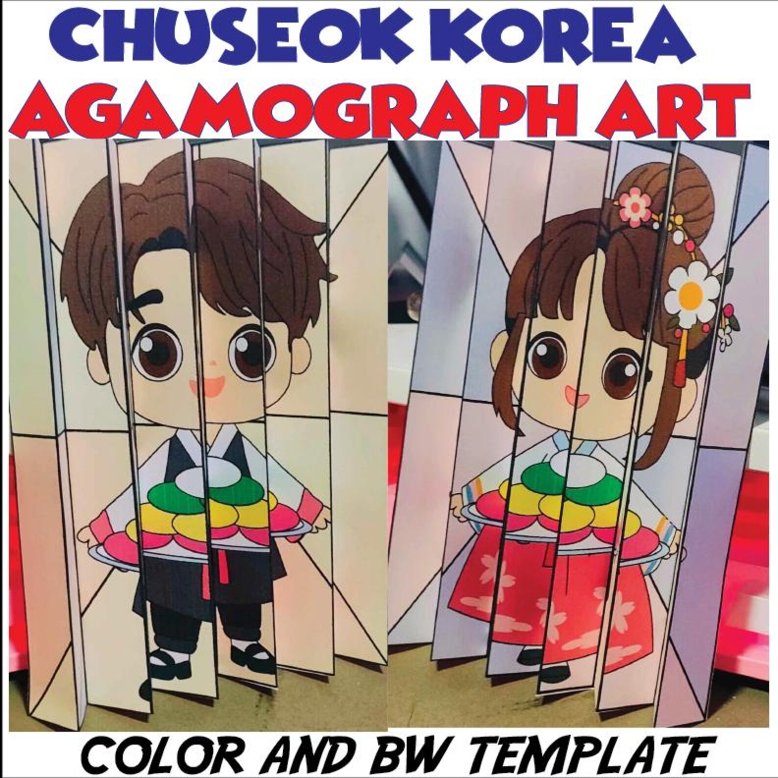 Chuseok Korea Agamograph Art | Korean Harvest Festival Craft | Color ...