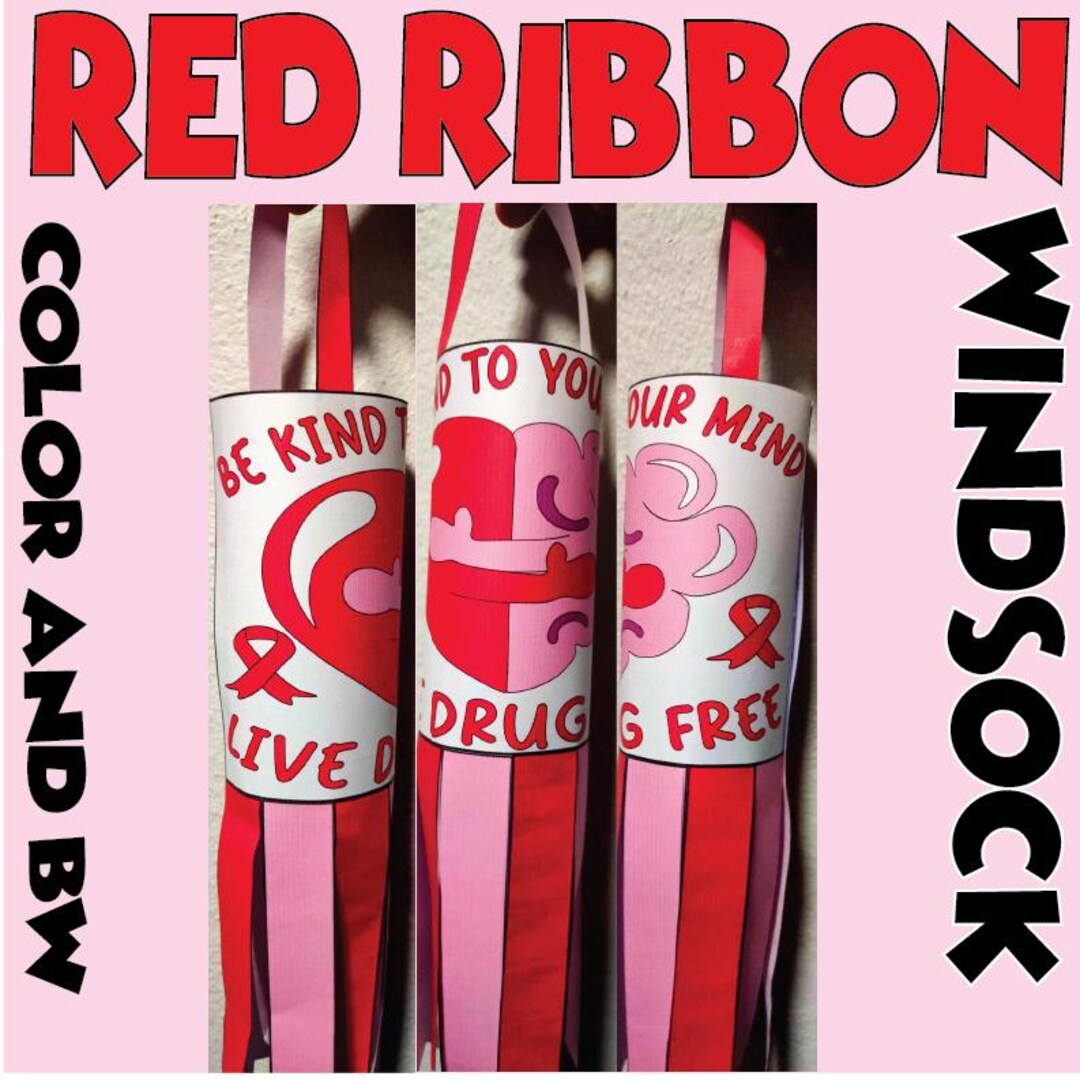 Red Ribbon Week Windsock Craft: Drug-free Kids Activity (printable PDF ...