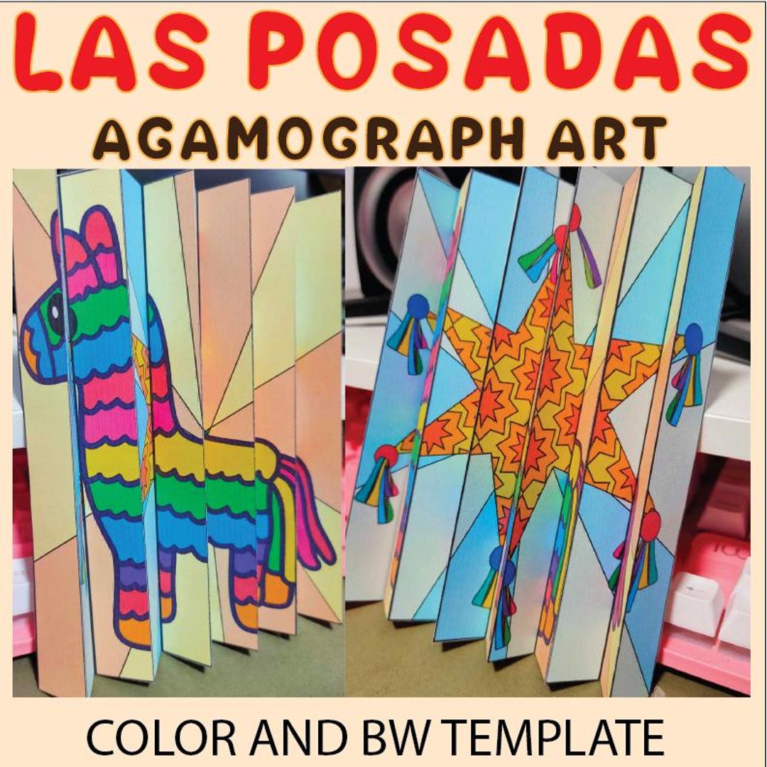 Las Posadas Agamograph Art Craft | Piñata & Star Paper Templates (PDF ...
