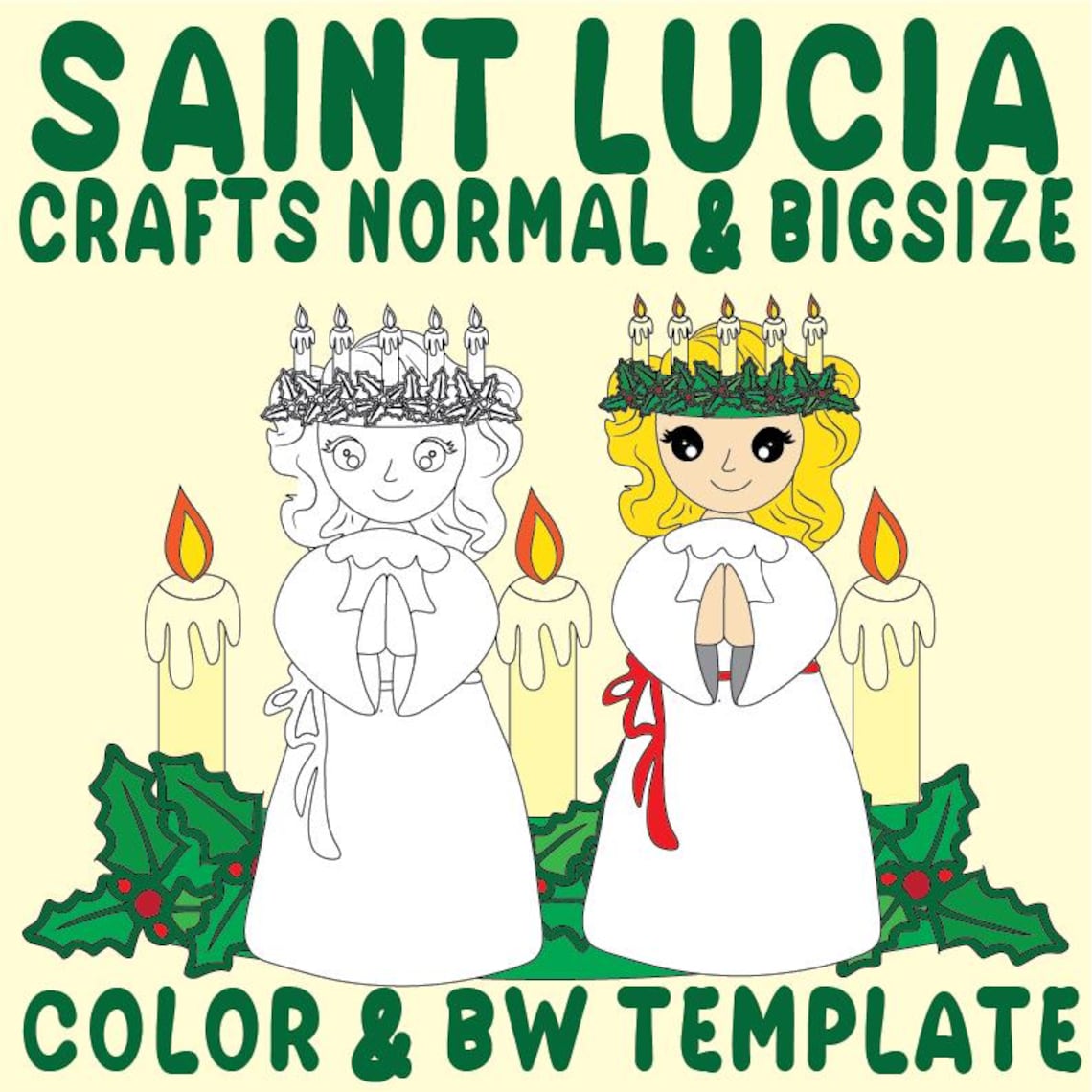 St. Lucia Day Paper Craft | Crown of Light Hat & Figure (PDF) - Etsy