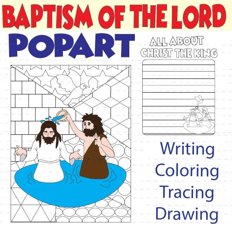 Baptism of the Lord Pop Art Craft | Printable Bible Activity for Kids ...
