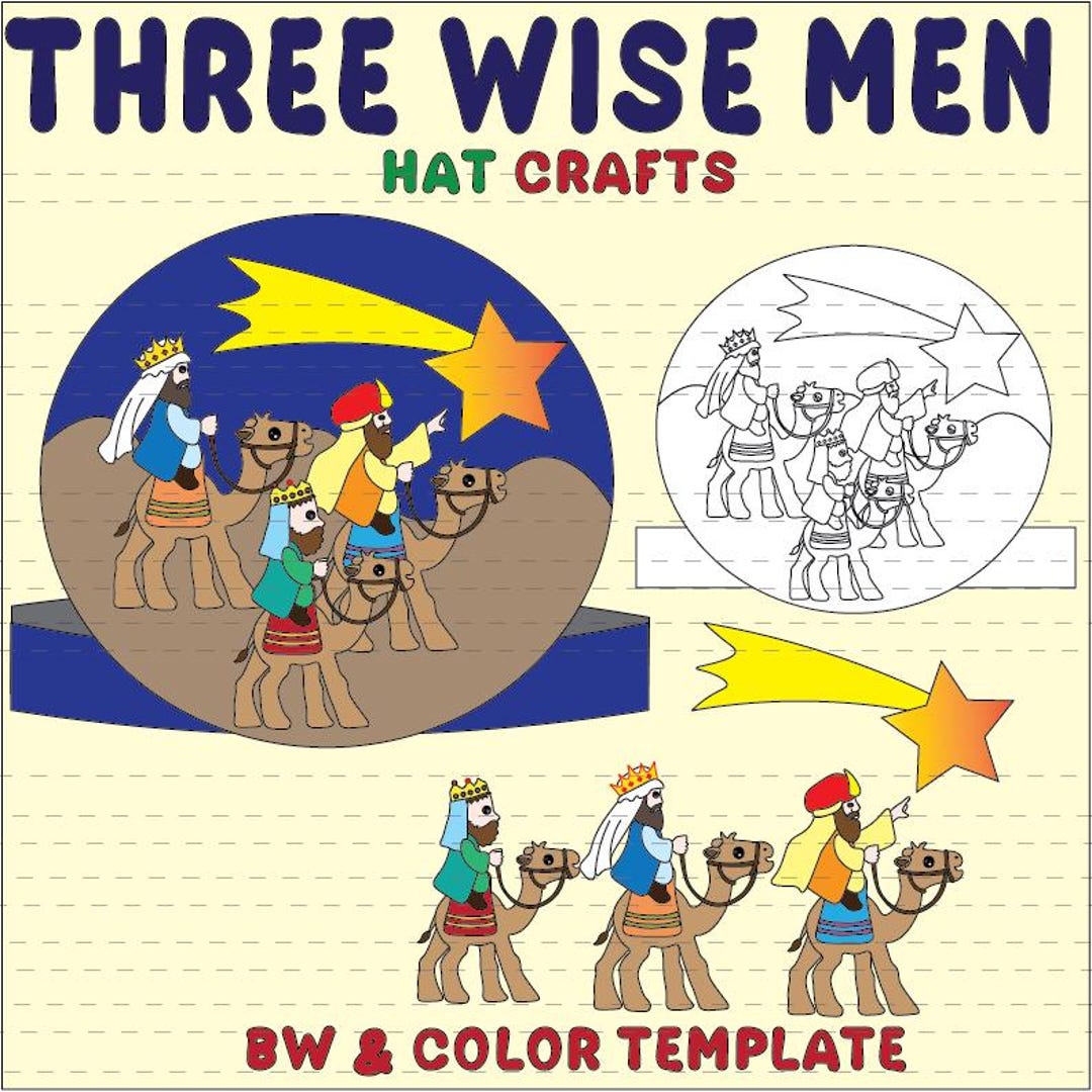Three Wise Men Hat Craft Template | Nativity Play Headband (PDF) - Etsy UK
