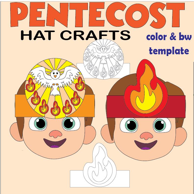 Pentecost Hat Craft for Kids | Holy Spirit Fire Crown Printable (color ...