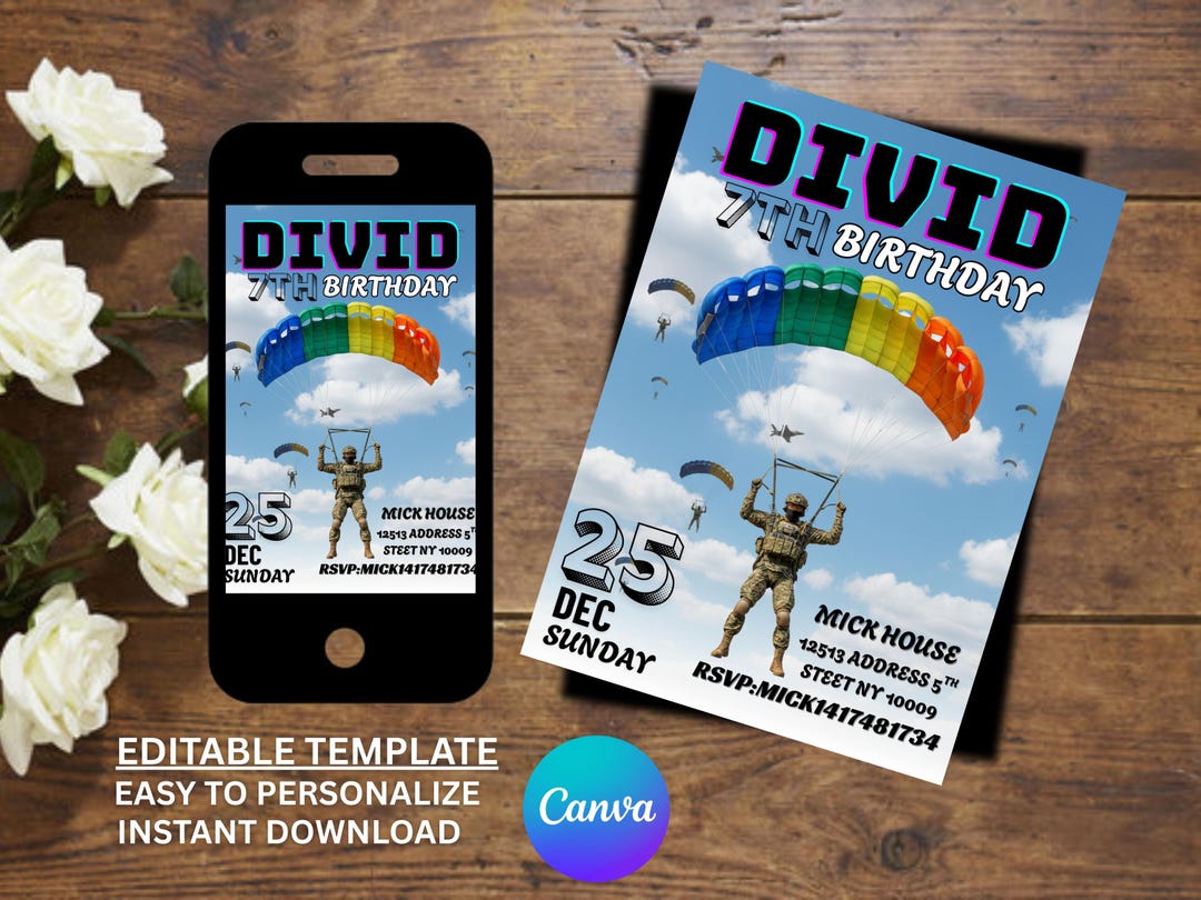 Editable PUBG Party Invitation | Digital Birthday Template | Instant ...