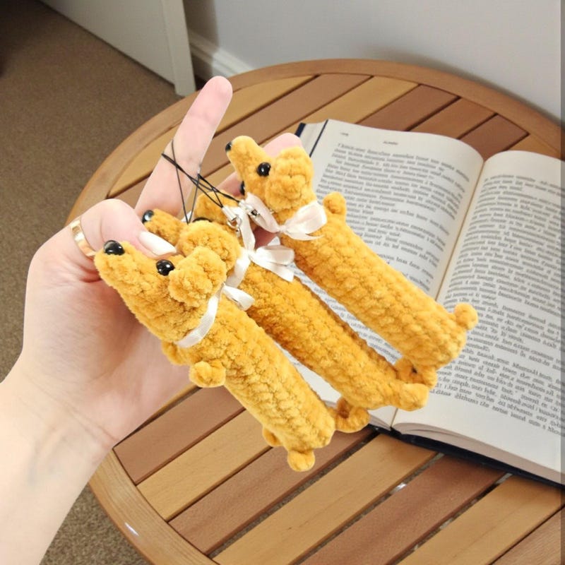 Plushy Dachshund Keychain - Etsy