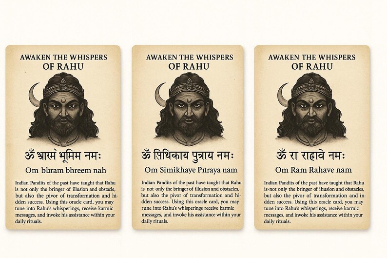 Rahu Oracle Card: Vedic Astrology Art - Karma Guidance (digital ...