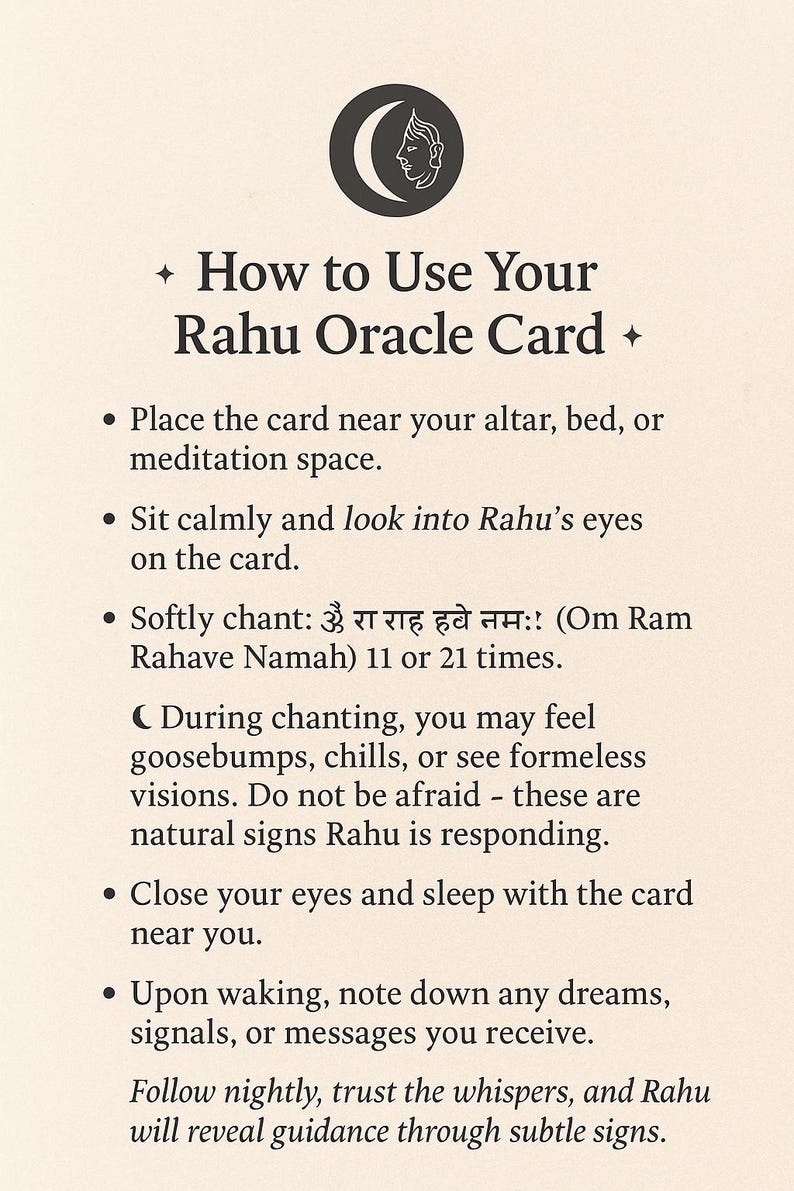 Rahu Oracle Card: Vedic Astrology Art - Karma Guidance (digital ...