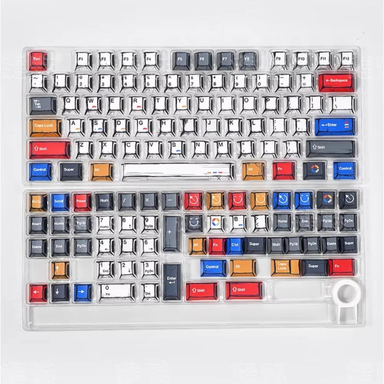 Manga Style Keycap Set - 136 PBT Cherry Profile Keycaps | Aesthetic ...