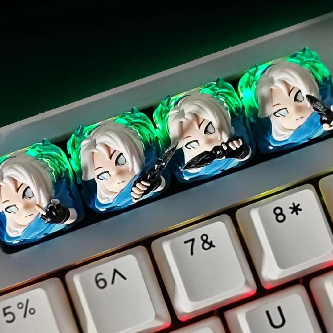 Anime Style Custom Resin Keycap With Detachable | Multi-action Figure ...