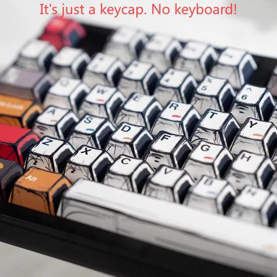 Manga Style Keycap Set - 136 PBT Cherry Profile Keycaps | Aesthetic ...