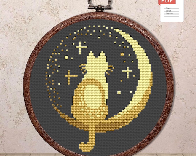 Luna and Apollo - Cross Stitch Pattern - Yin Yang Cross Stitch - Cats ...