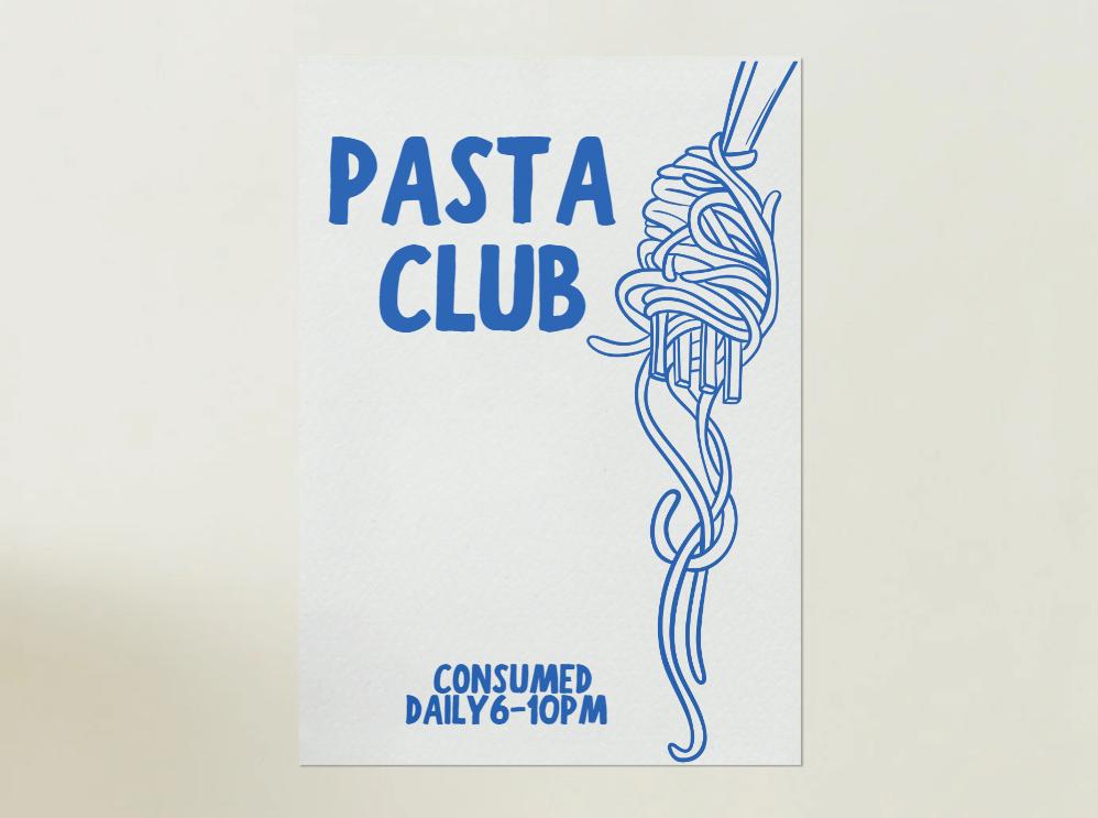Personalized Pasta Club Poster: Funny Kitchen Art (digital Download) - Etsy