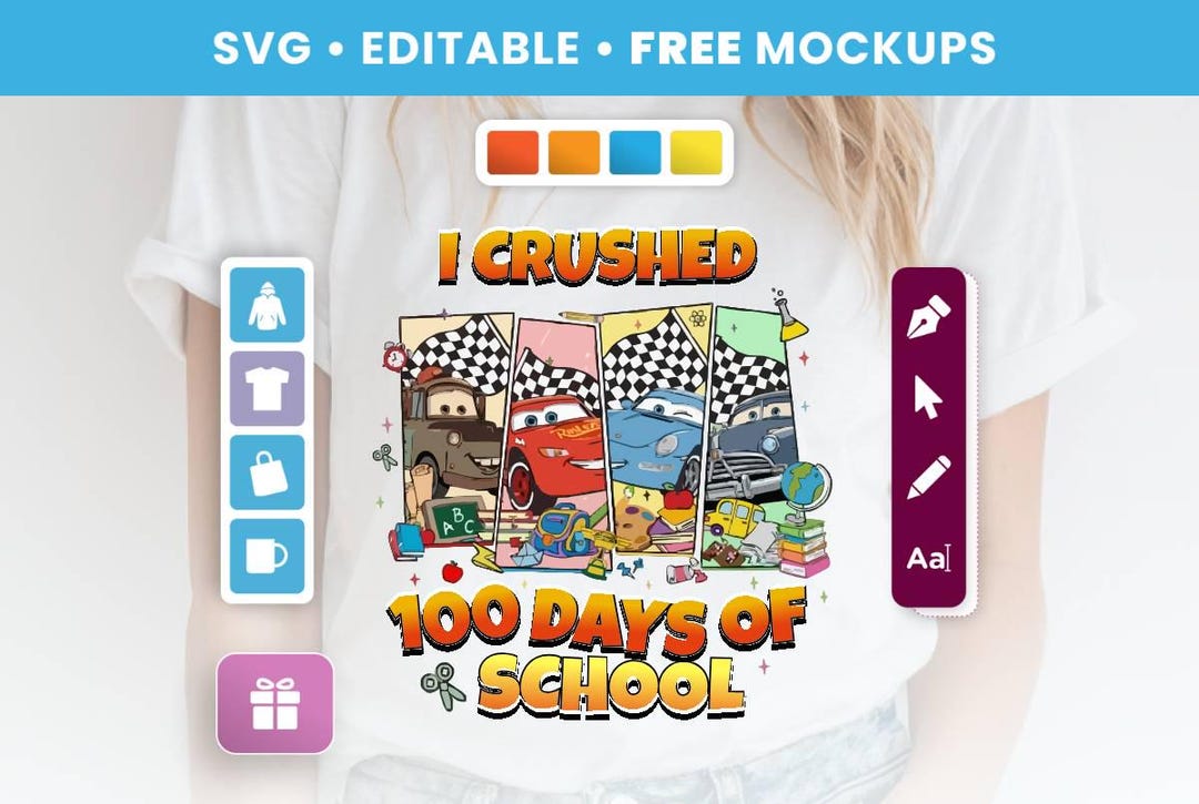 I Crushed 100 Days of School SVG PNG, Funny Student Graphic (digital ...