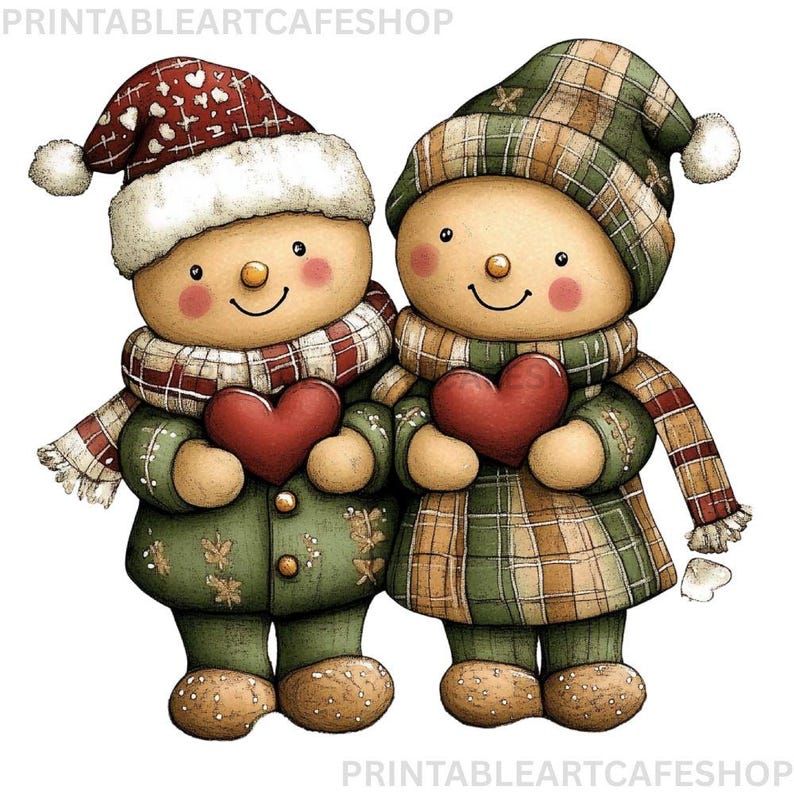 Whimsical Christmas Clipart Bundle Holiday Animals PNG Festive Graphics ...