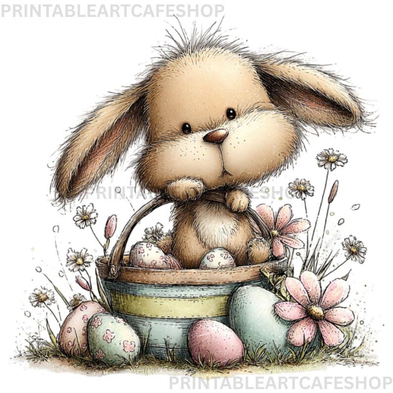 Whimsical Easter Farm Clipart - Watercolor PNG Pastel Animals Rustic ...