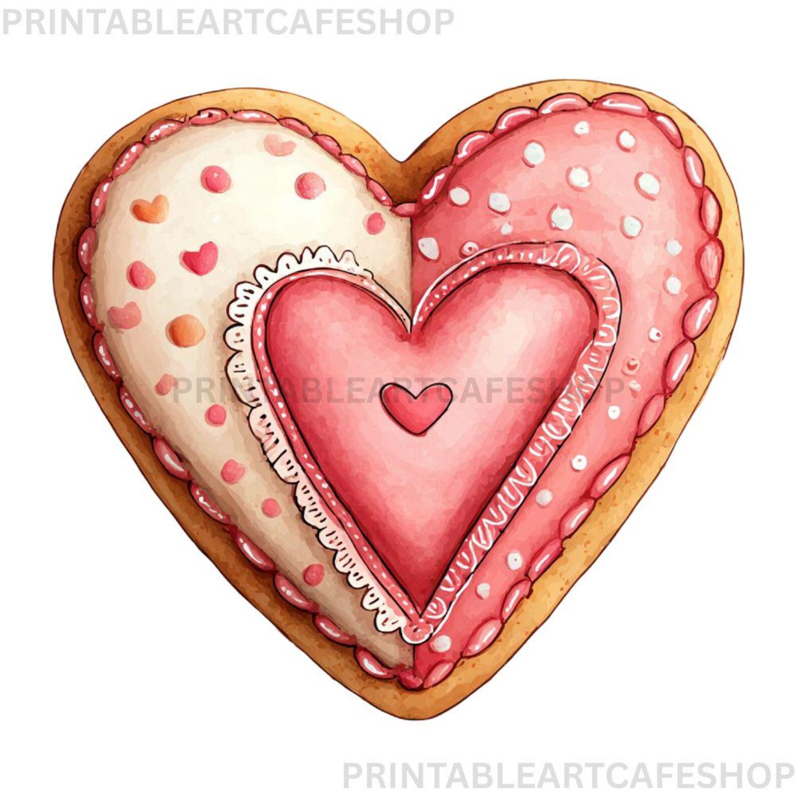 Watercolor Valentines Day Clipart Bundle Hearts Bear Love PNG Romantic ...