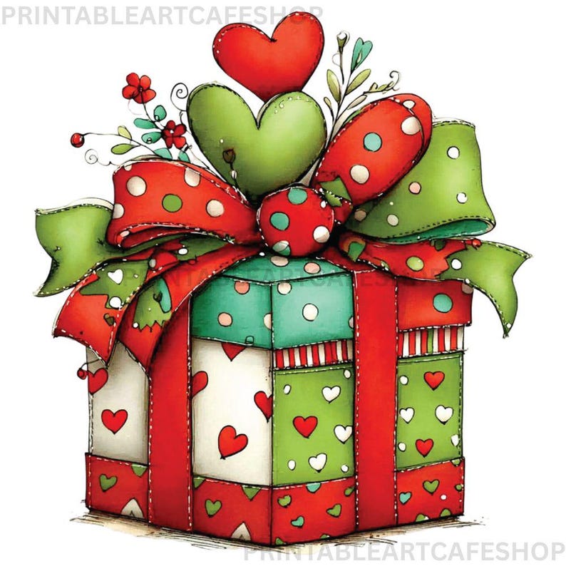 Valentine Gift Box Clipart Romantic Present Illustration Watercolor PNG ...