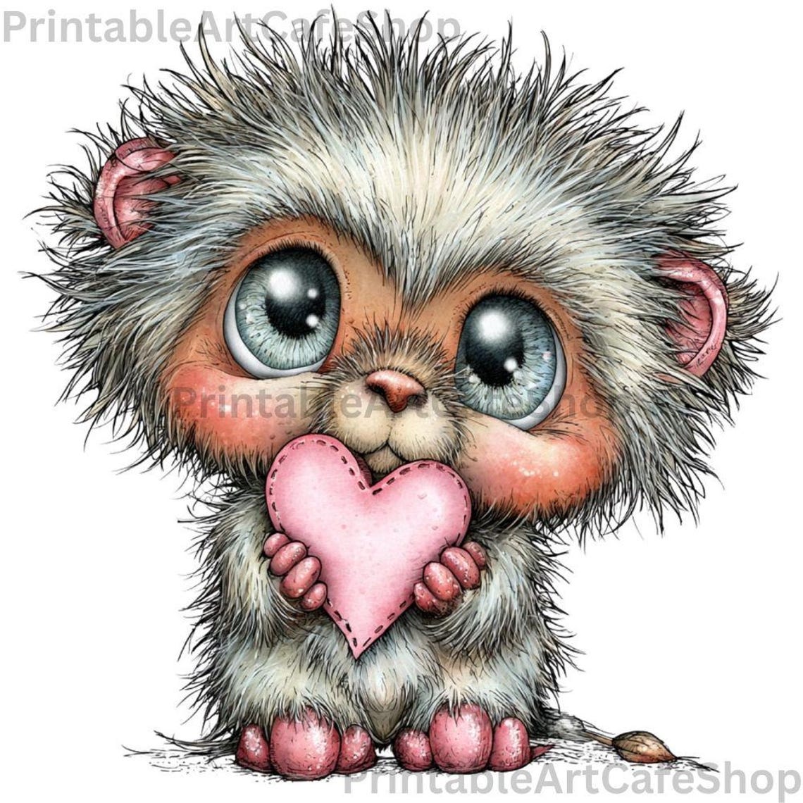Silly Sweet Valentine Clipart PNG Watercolor Characters Transparent ...