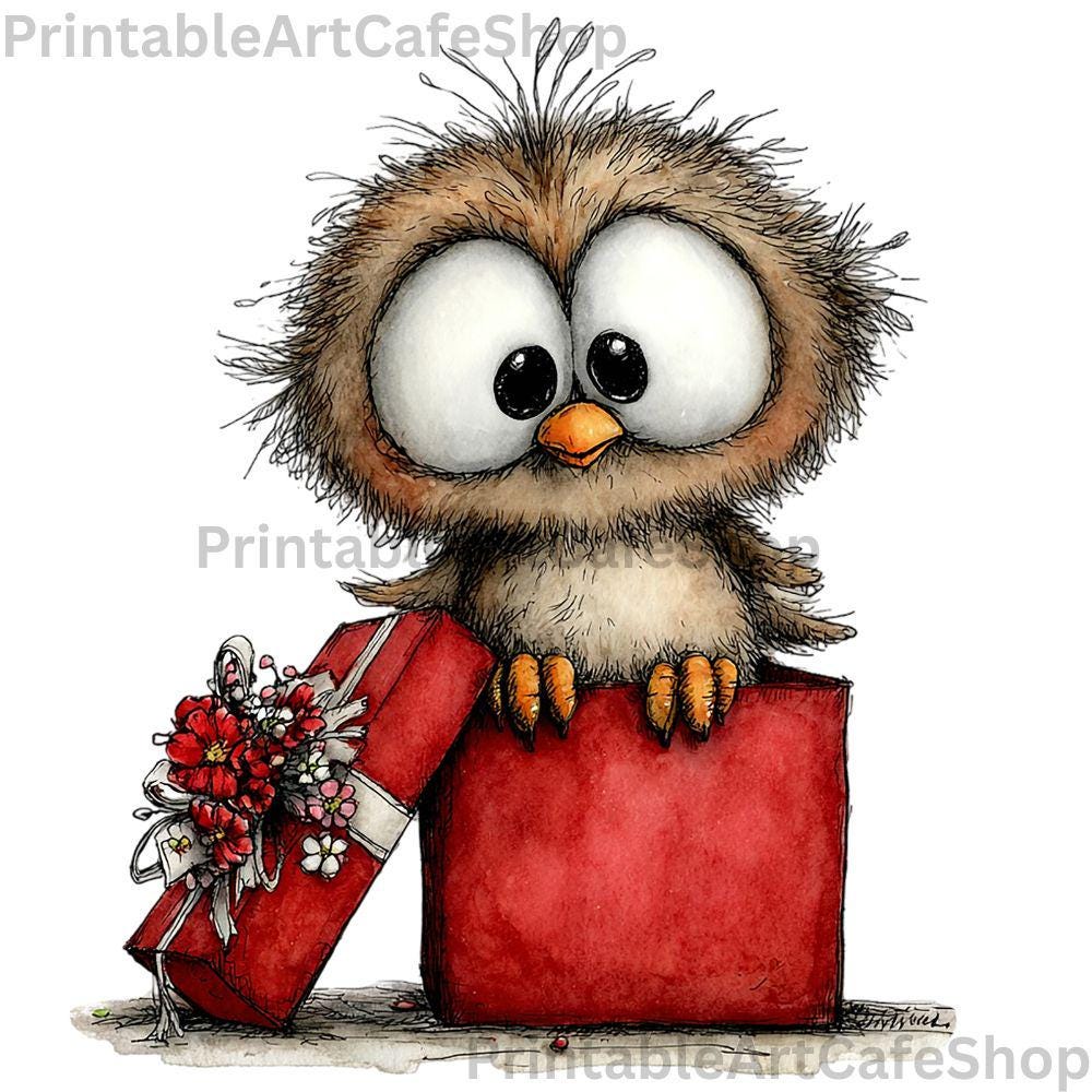 Whimsical Valentine Birds Clipart Cute Love Illustration Romantic PNG ...