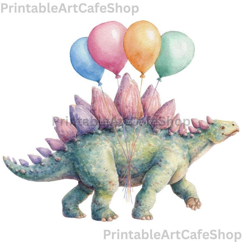 Watercolor Dinosaur Birthday Clipart PNG Transparent Party Graphics ...