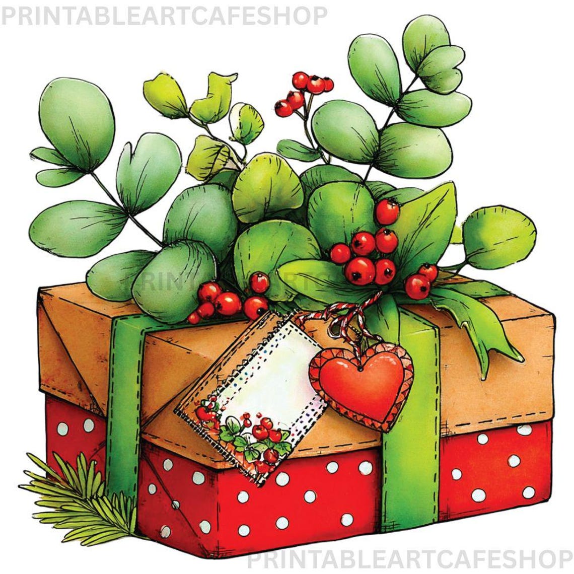 Valentine Gift Box Clipart Romantic Present Illustration Watercolor PNG ...