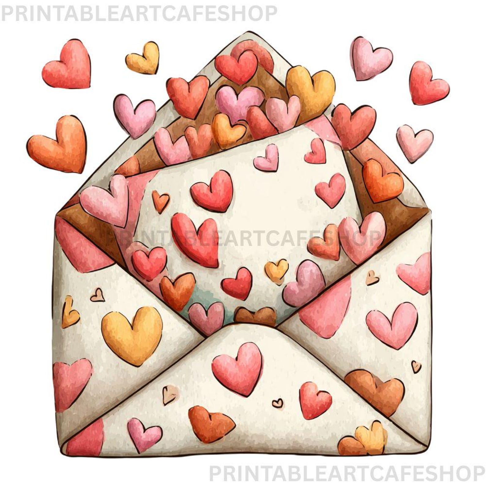 Watercolor Valentines Day Clipart Bundle Hearts Bear Love PNG Romantic ...