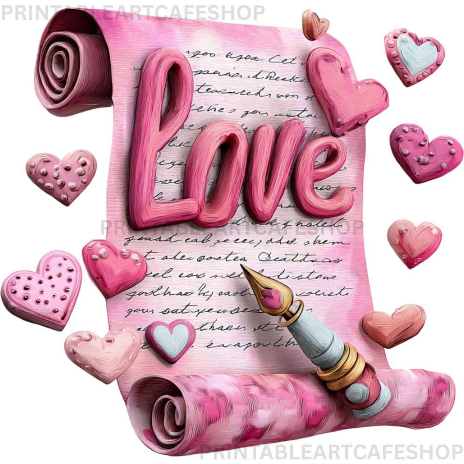 Valentine Love Letter Clipart Watercolor Romantic Envelopes Flowers PNG ...