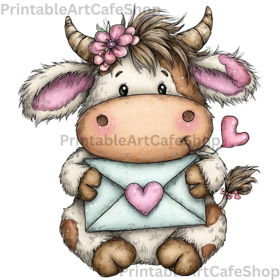 Silly Sweet Valentine Clipart PNG Watercolor Characters Transparent ...