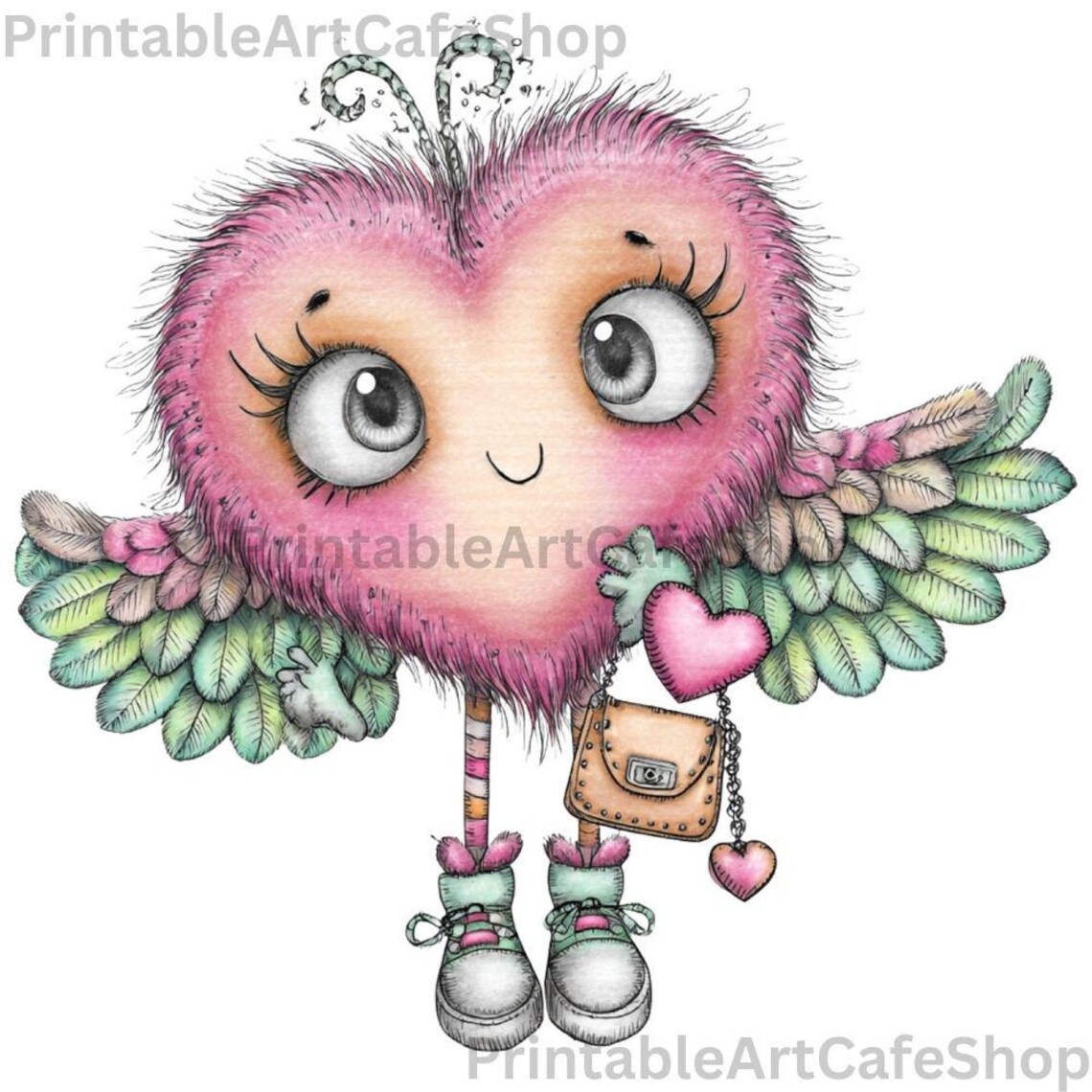 Silly Sweet Valentine Clipart PNG Watercolor Characters Transparent ...