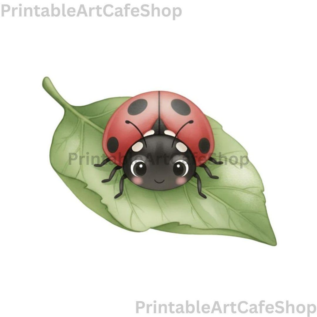 Spring Ladybug Clipart Watercolor Pastel PNG Bundle Nursery Commercial ...