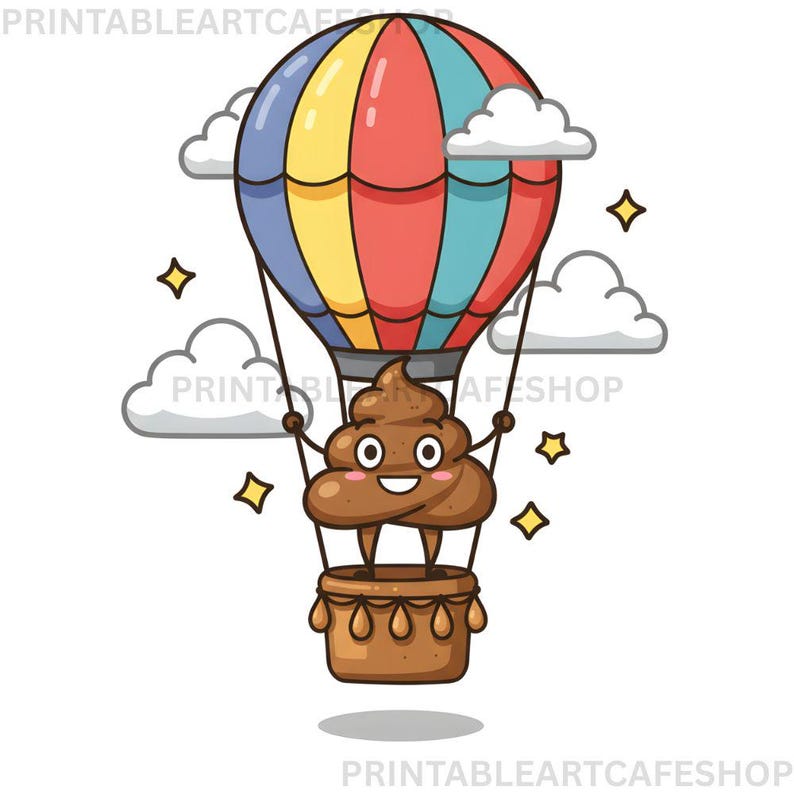 Poop Emoji Clipart Funny Cartoon Kawaii PNG Bundle Stickers Party Kids ...
