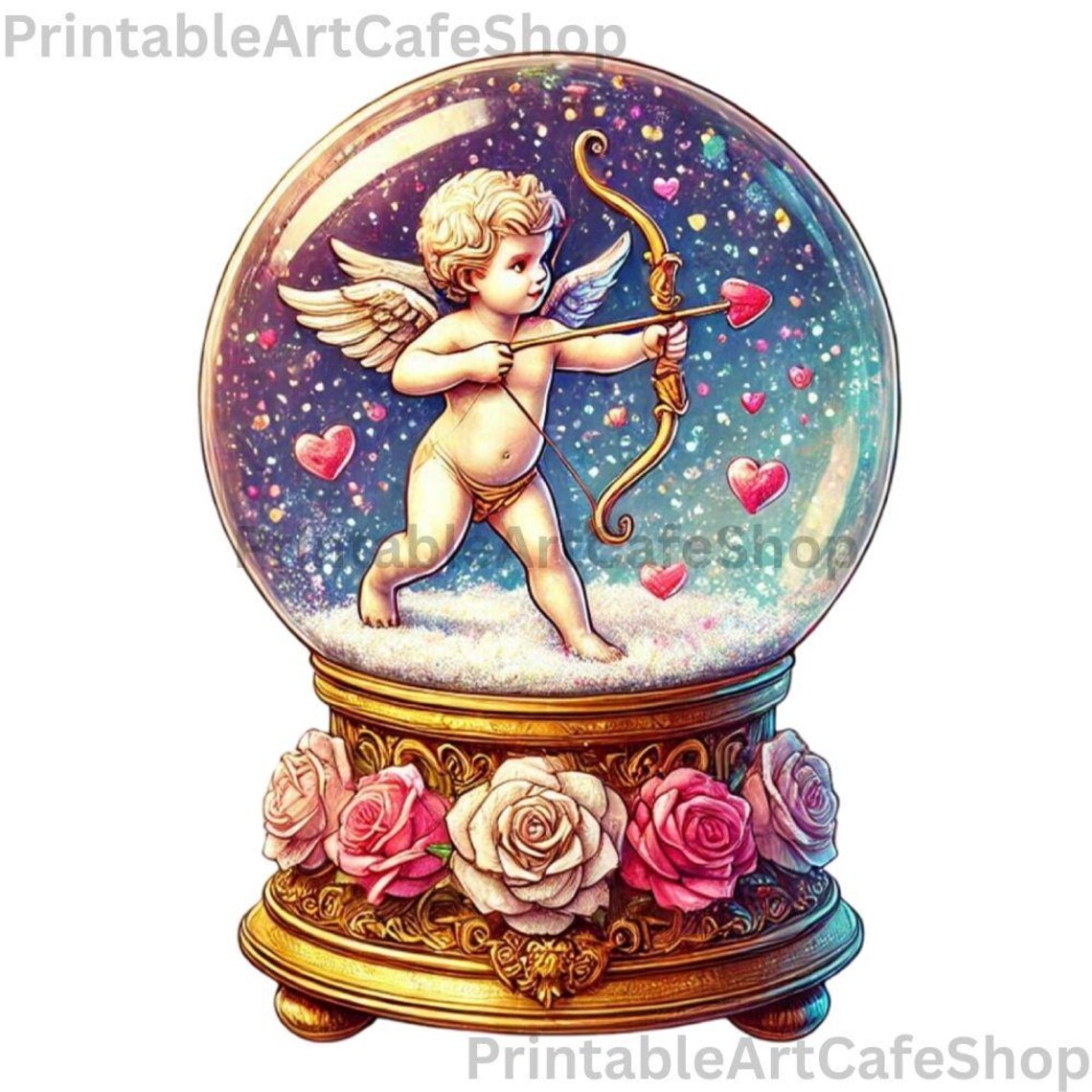 Valentine Snow Globe Clipart PNG Watercolor Romantic Winter Love ...