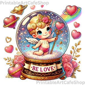 Valentine Snow Globe Clipart PNG Watercolor Romantic Winter Love ...