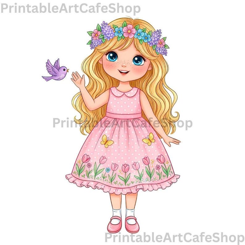 Watercolor Spring Kids Clipart PNG Bundle Pastel Children Graphics ...