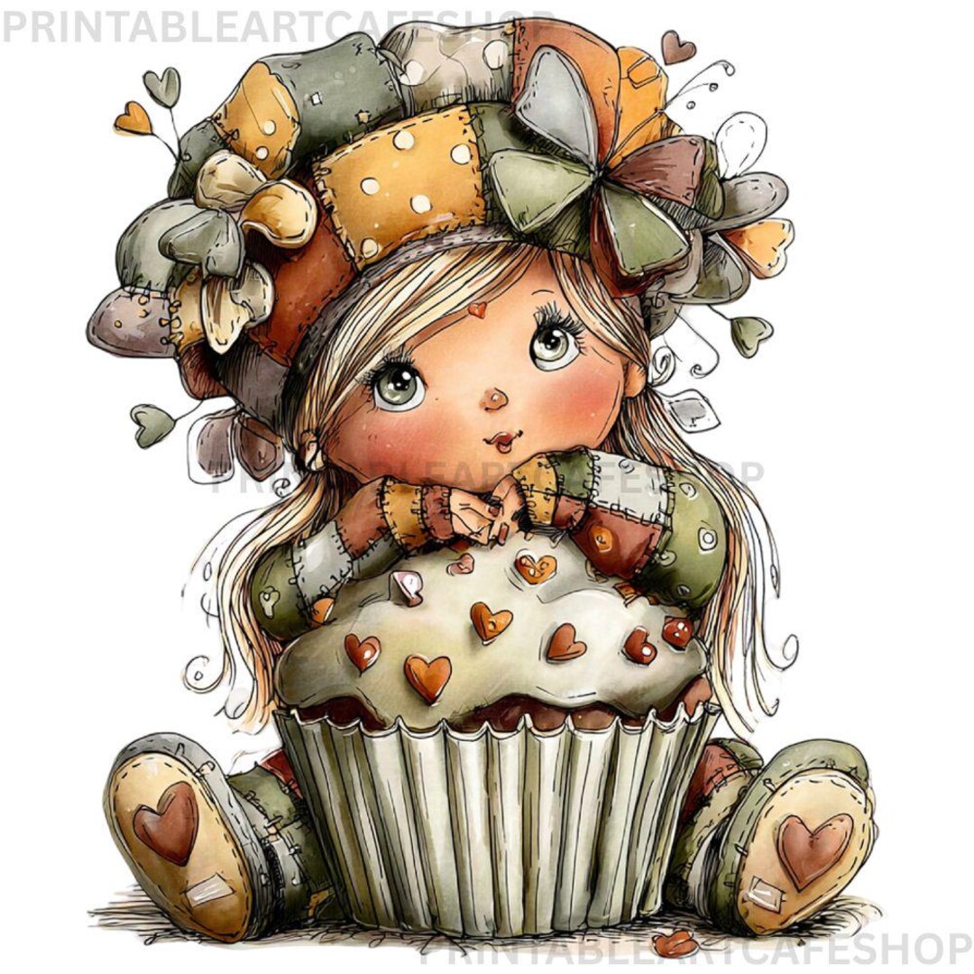 Valentine Patchwork Fairy Girl Clipart Whimsical Characters Romantic ...