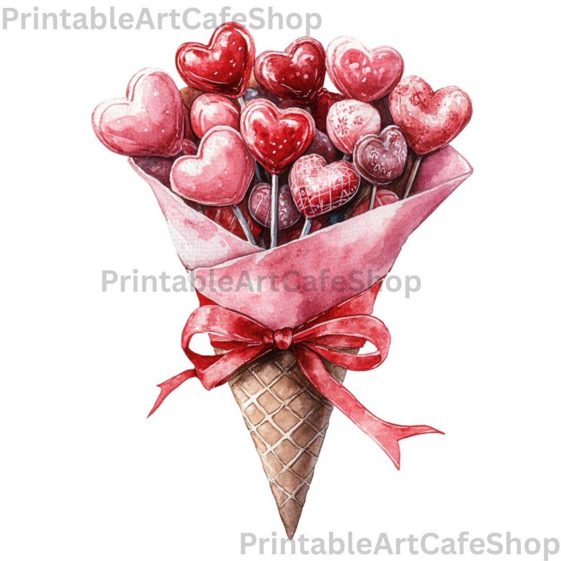 Valentines Day Sweet Clipart Bundle Romantic Dessert Illustrations PNG ...