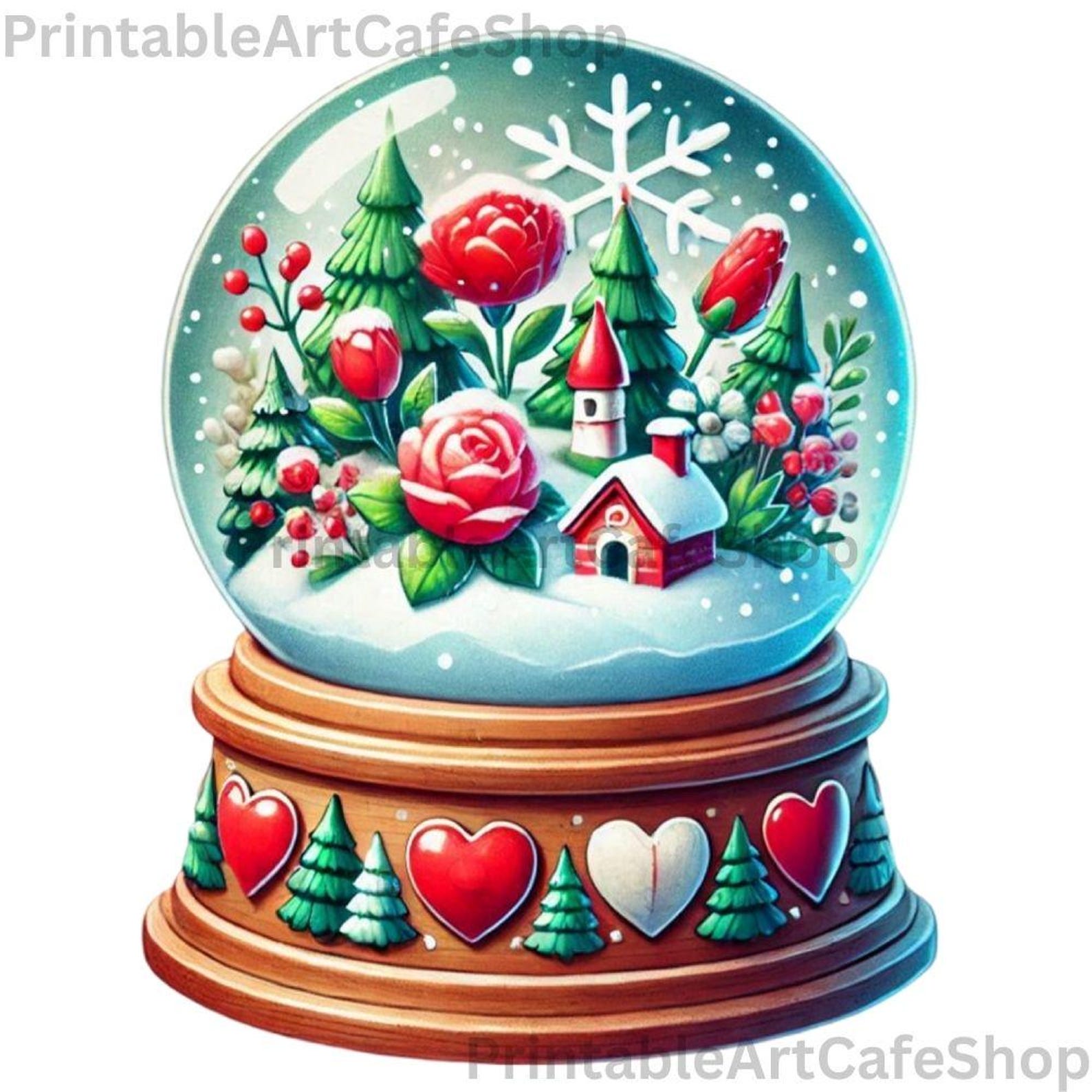 Valentine Snow Globe Clipart PNG Watercolor Romantic Winter Love ...