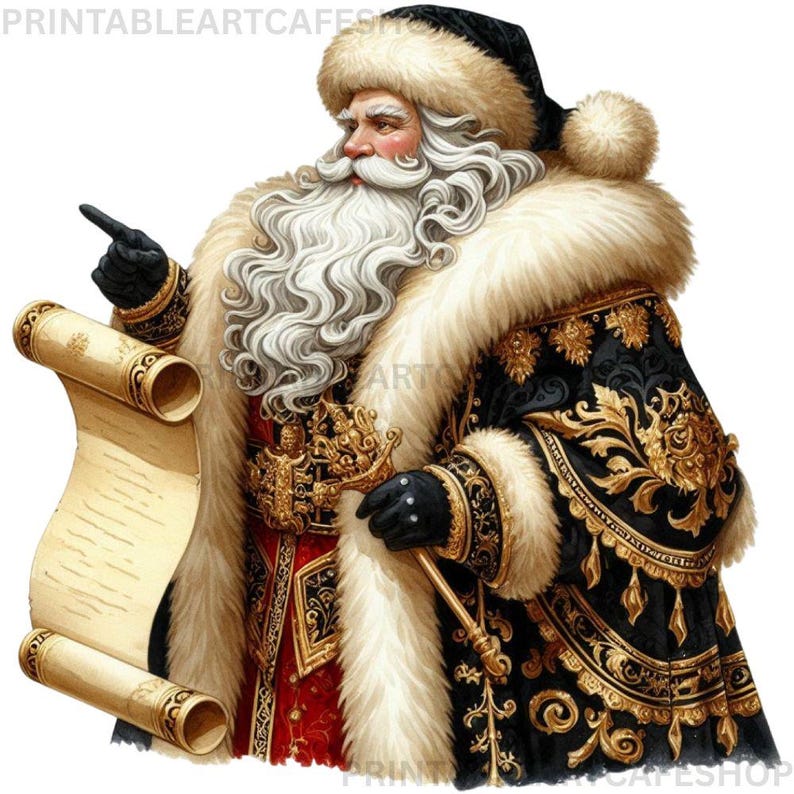 Luxury Black Christmas Clipart Bundle Elegant Holiday PNG Illustrations ...