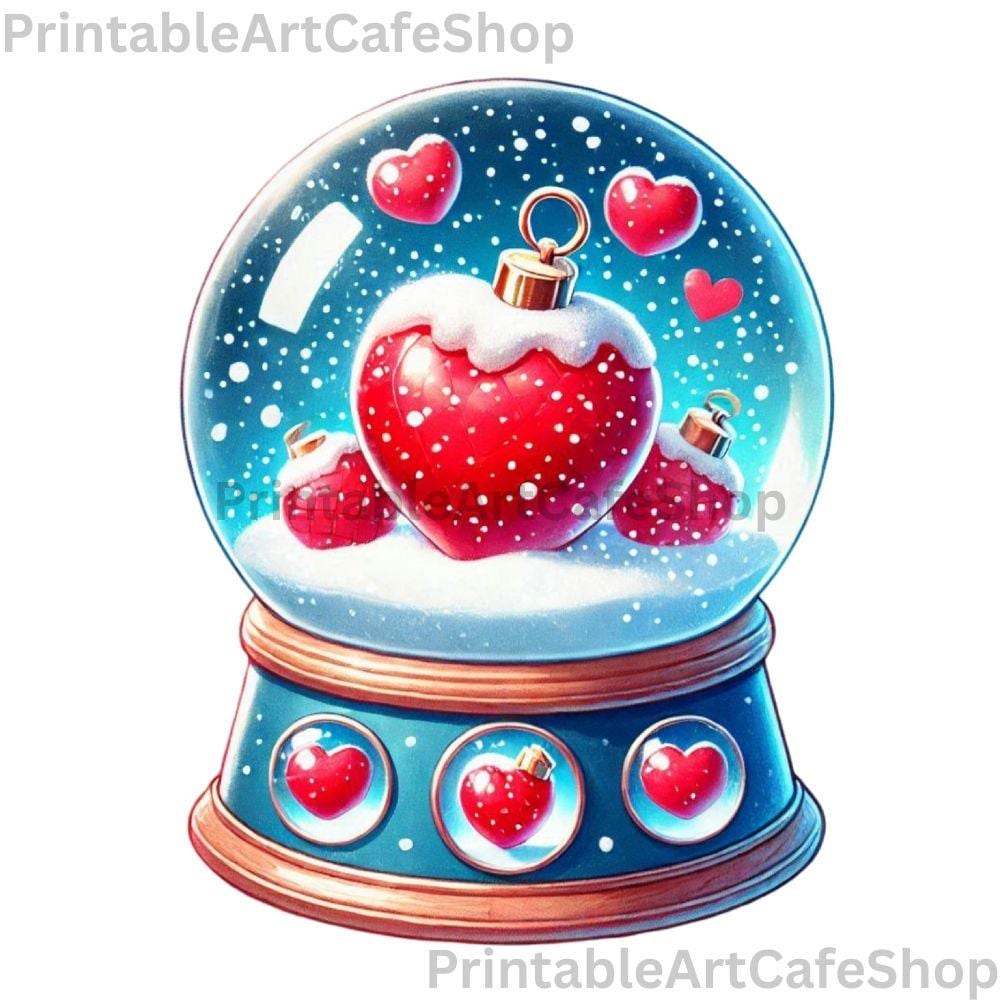 Valentine Snow Globe Clipart PNG Watercolor Romantic Winter Love ...