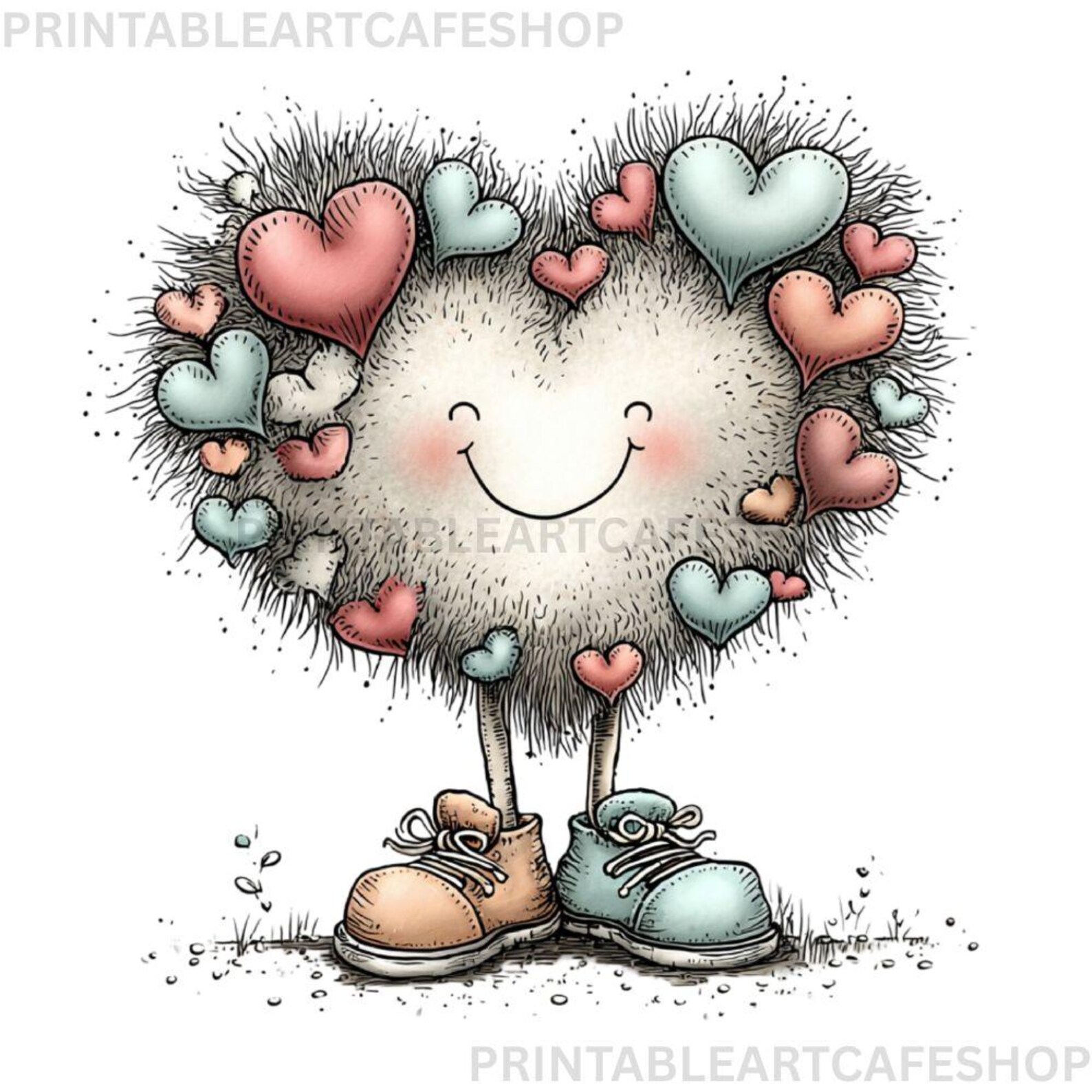 Hearts Valentines Day Clipart PNG Bundle Watercolor Love Graphics ...