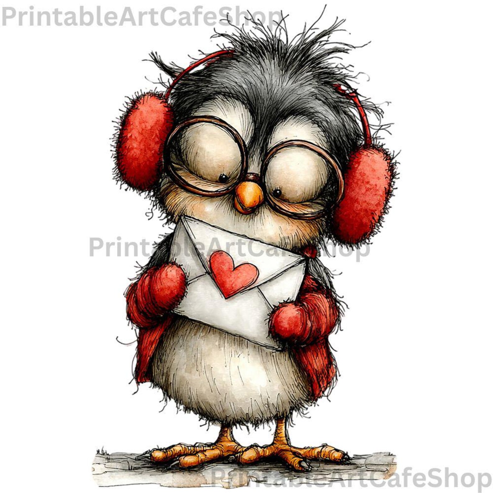 Whimsical Valentine Birds Clipart Cute Love Illustration Romantic PNG ...