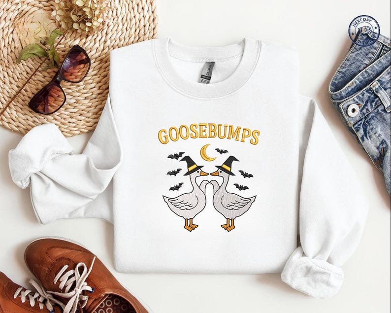 Halloween Goose Embroidery Design, Goosebumps Witch Goose Machine ...