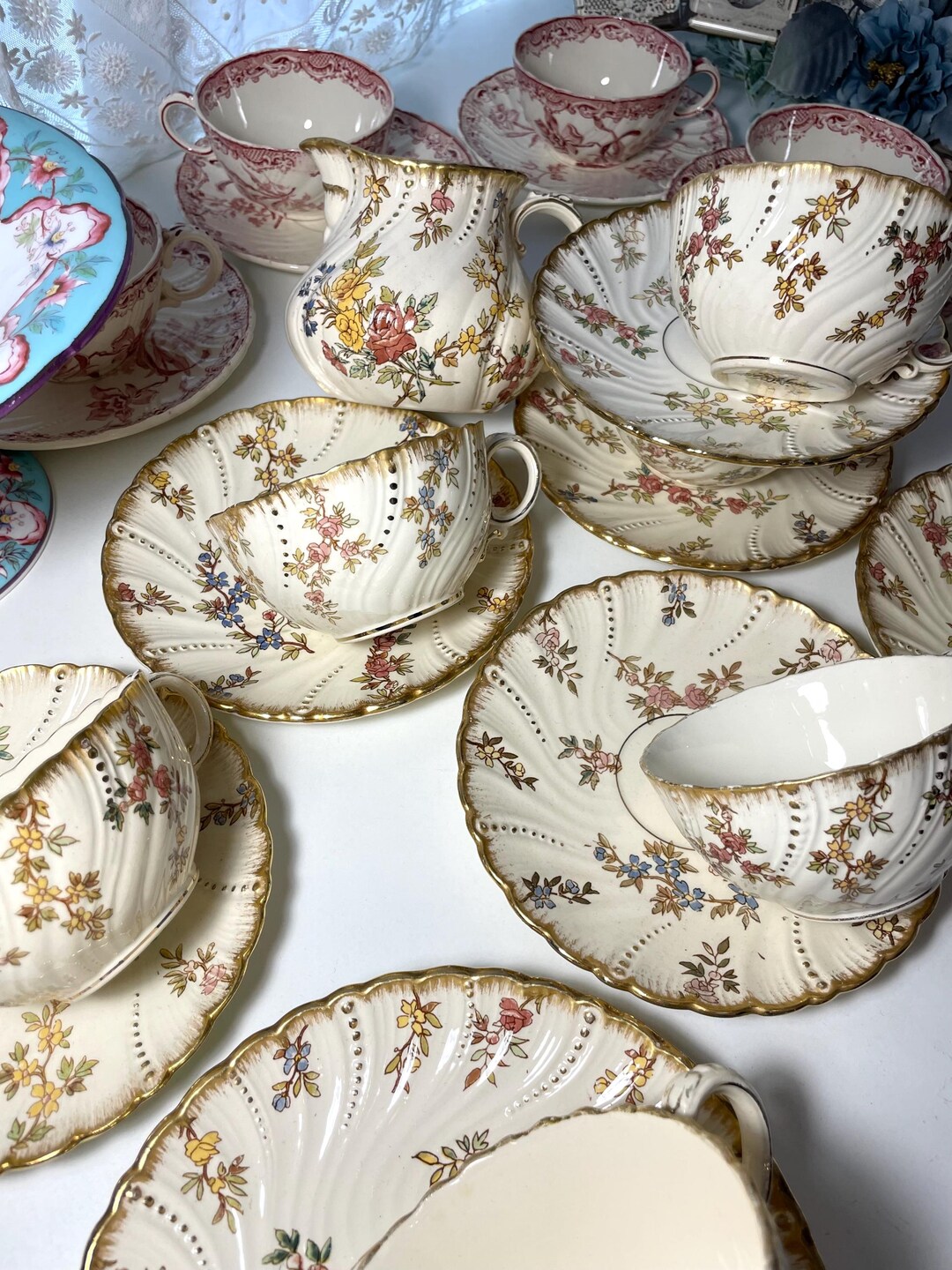 Antique Teacup & Saucer ABC Sarregumines Louis XV - Etsy